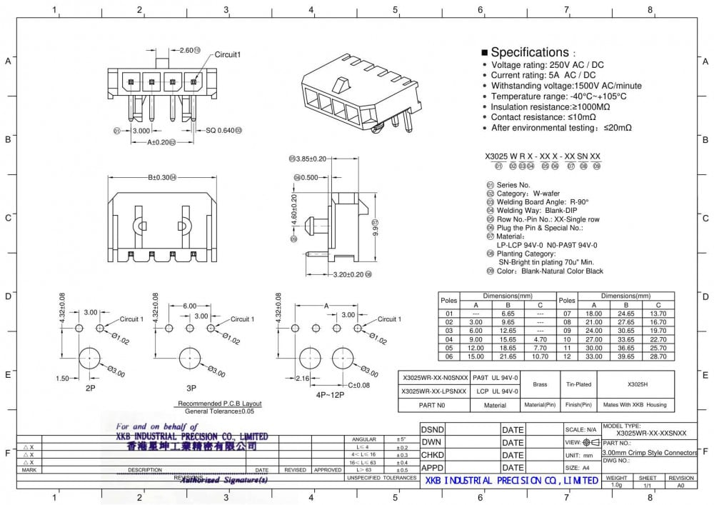 X3025 connector technical document page 8