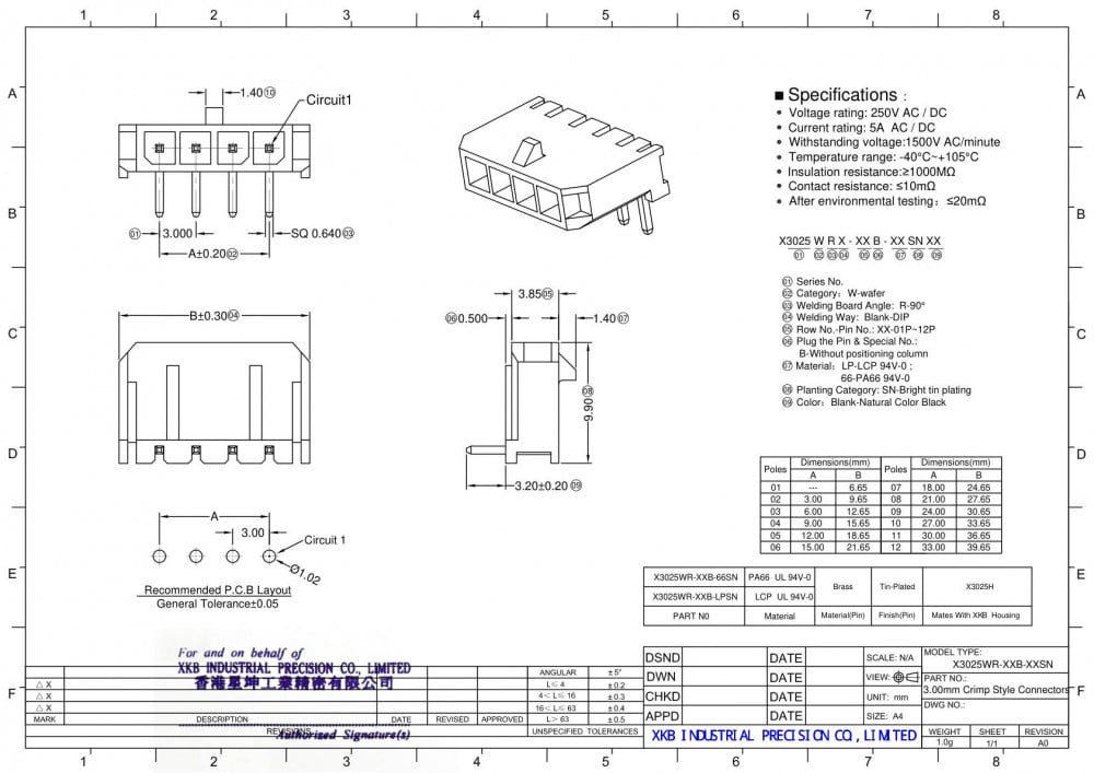 X3025 connector technical document page 9