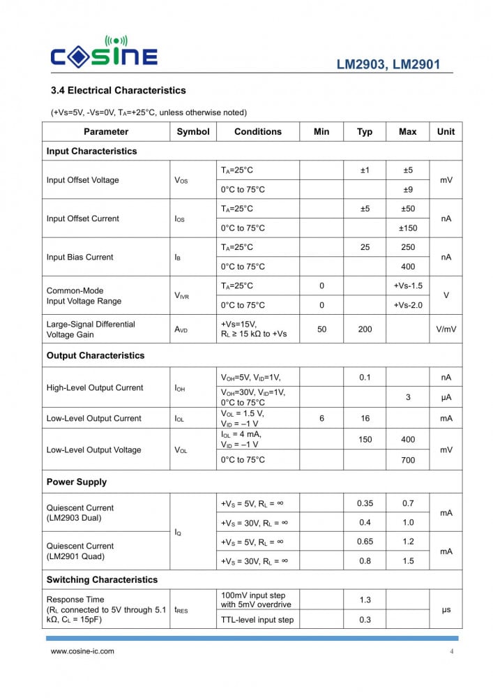 LM2903SR datasheet page 4