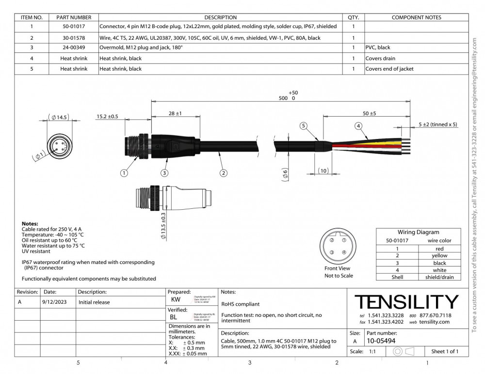 Tensility 10-05494 product drawing preview
