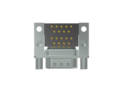 D-SUB Dual Port • Dual port 9-pos. / 9-pos. • Dual port socket upper / Plug bottom • Solder pin angled .625