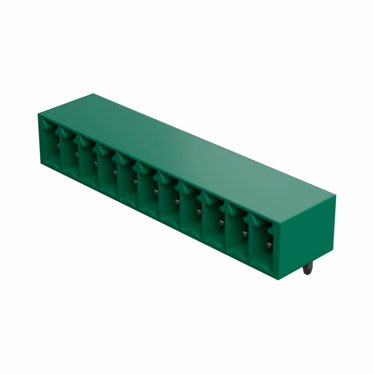 3.50mm Pitch Eurostyle Right-Angle PCB Header, Green Housing, 11 Circuits for sale
