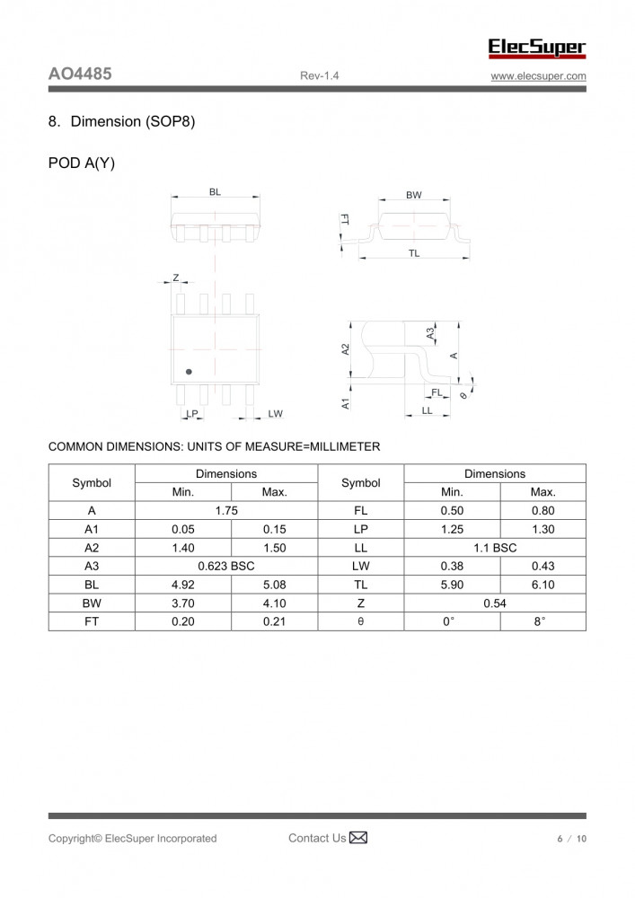 AO4485 datasheet page 6