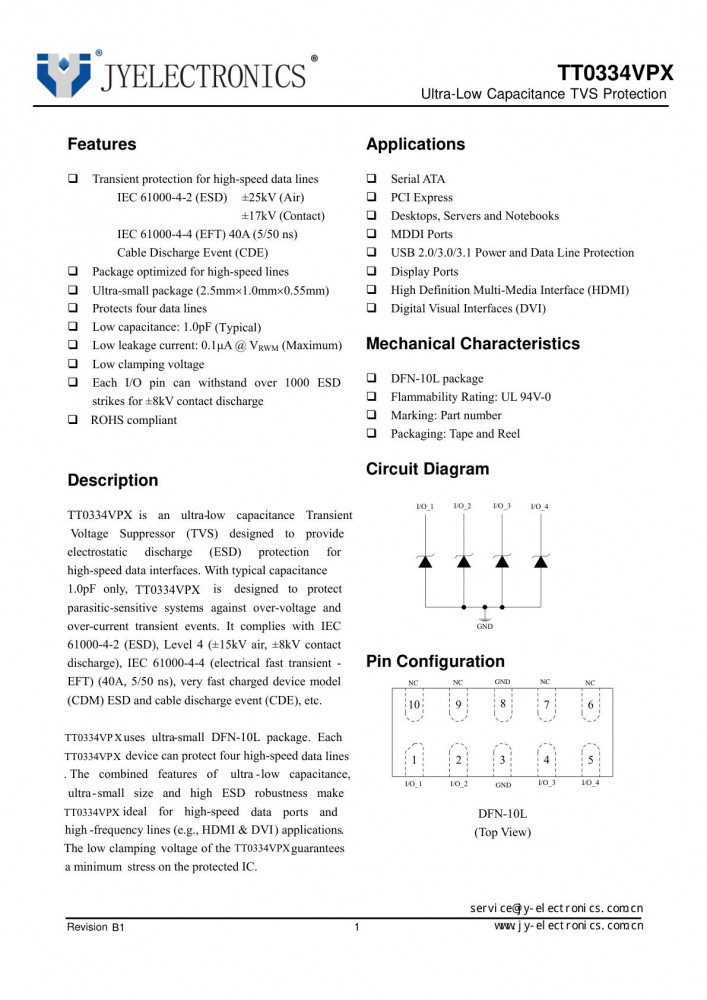 TT0334VPX datasheet page 1