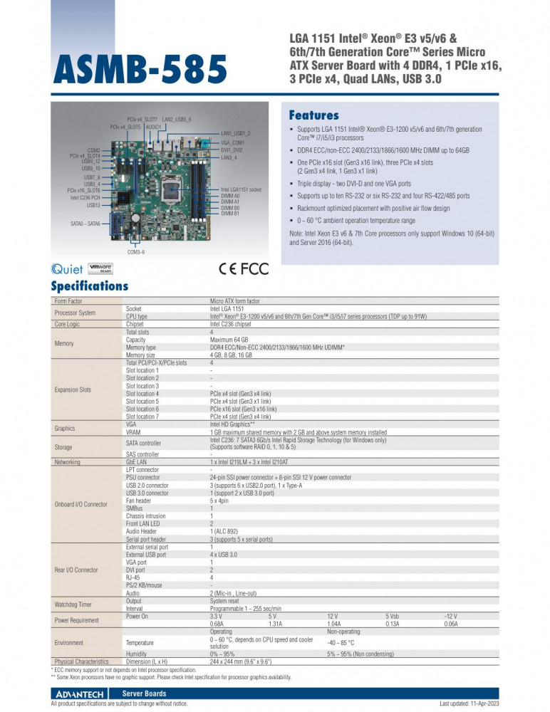 ASMB-585G2-00A1E technical document page 1