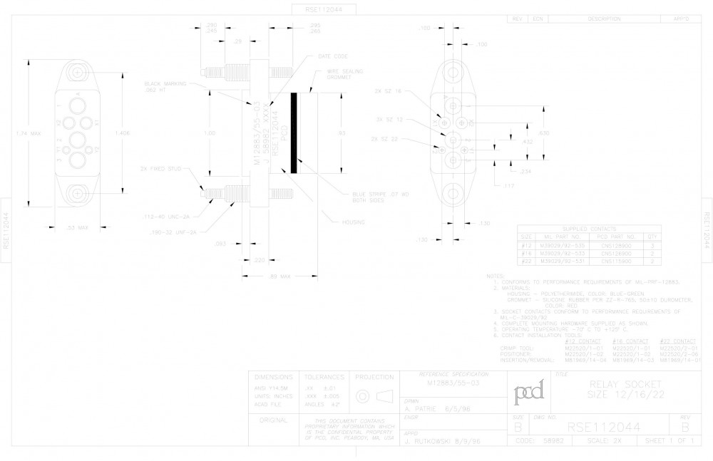 Amphenol RSE112044 technical document preview
