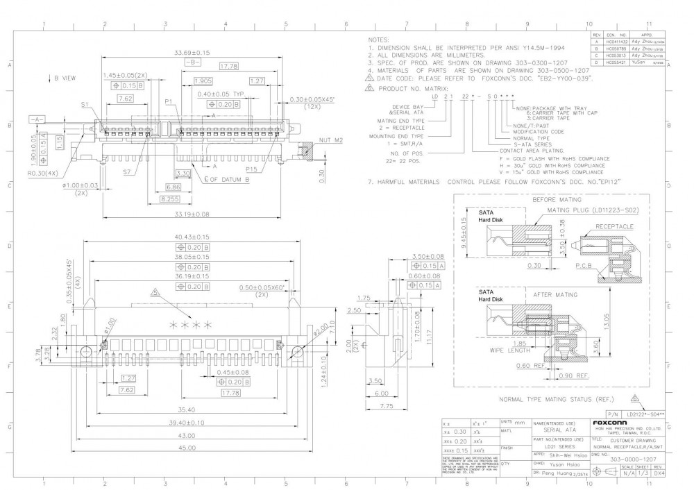 FOXCONN LD2122F-S04T3 drawing page 1