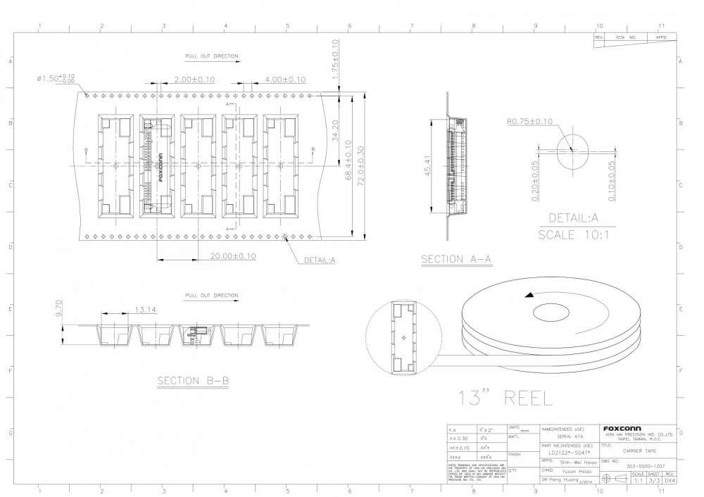 FOXCONN LD2122F-S04T3 specification page