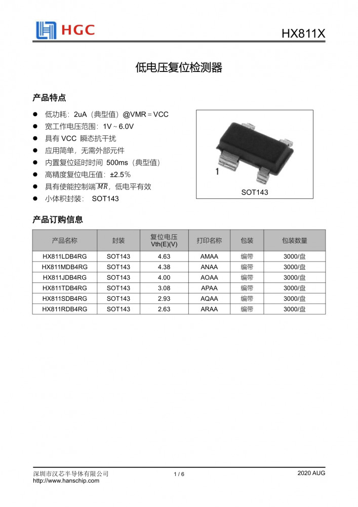 HX811RDB4RG datasheet page 1