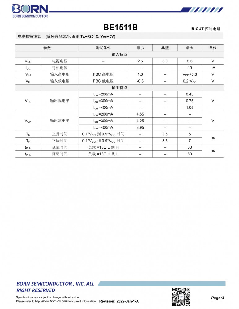 BE1511B datasheet page 3