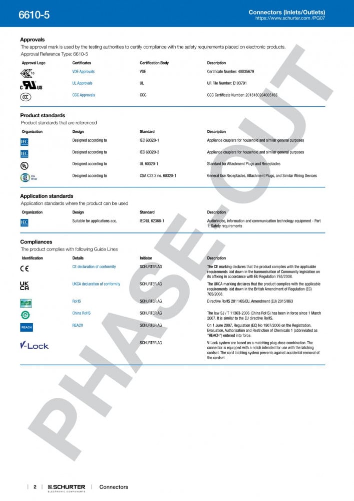 SCHURTER 6610-5 technical document page 2