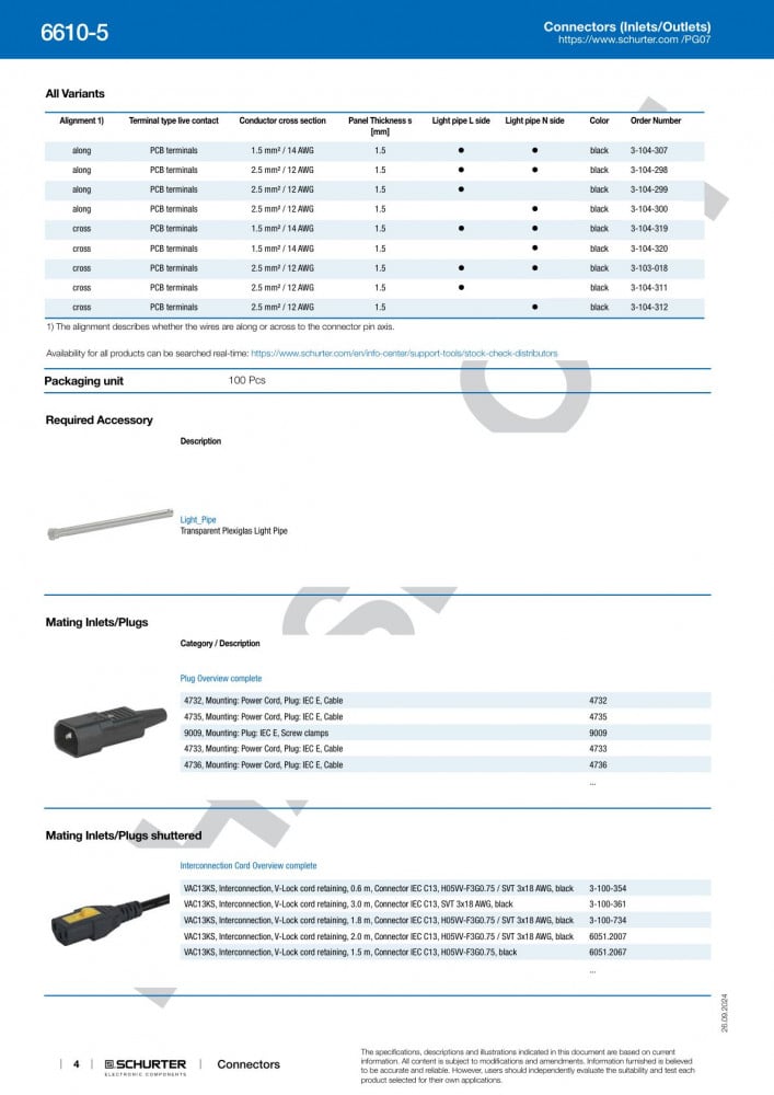 SCHURTER 6610-5 technical document page 4