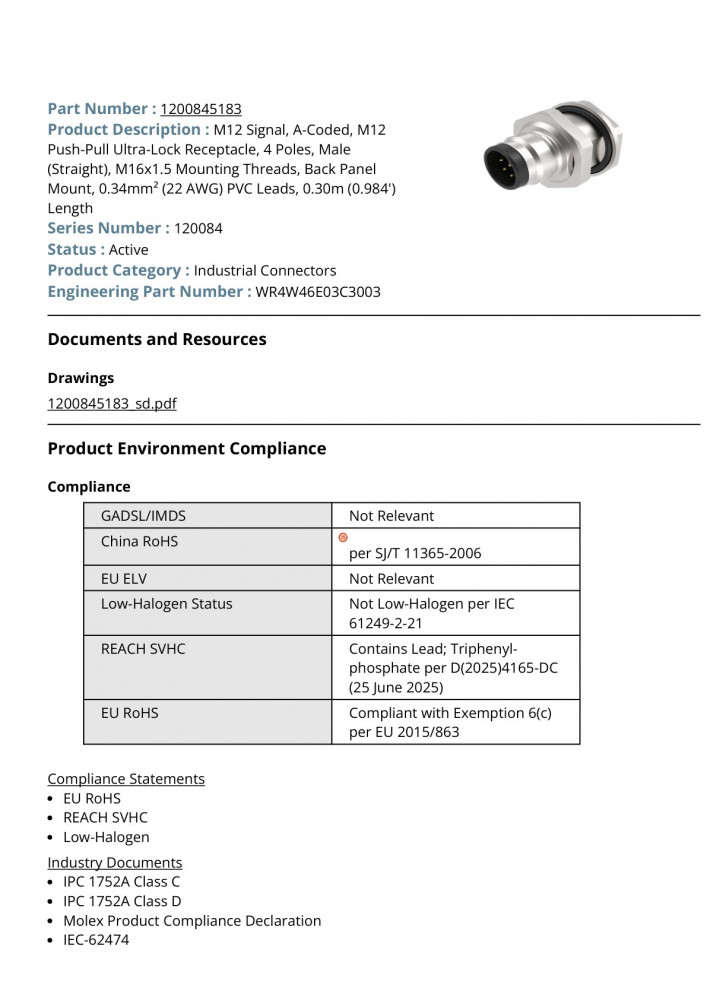 MOLEX drawing page 1 preview