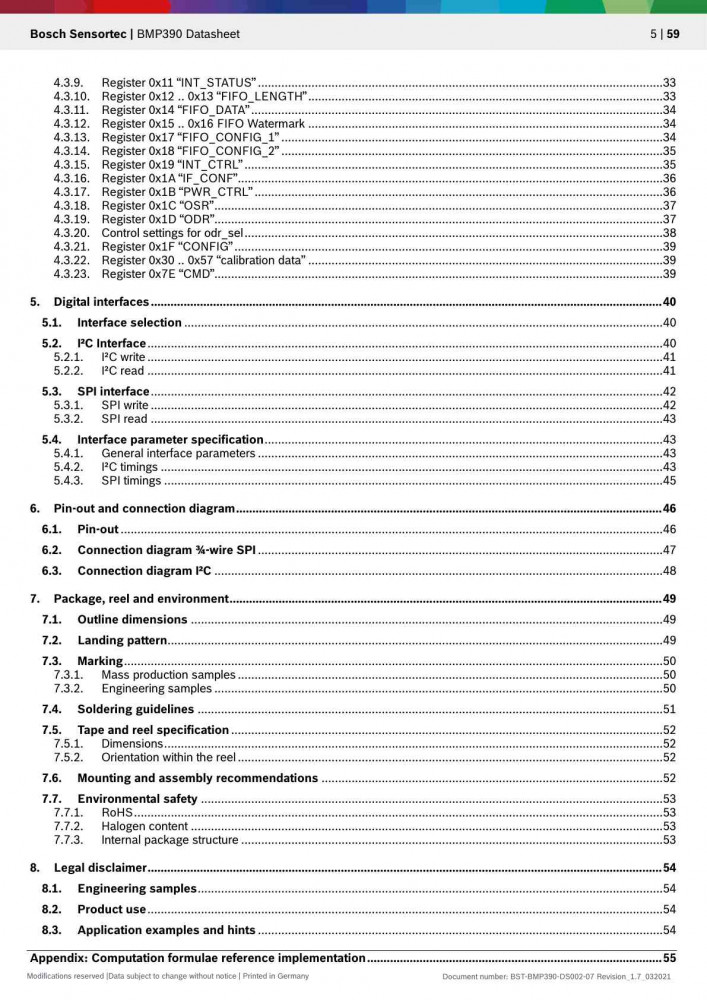 BMP390 datasheet page 5