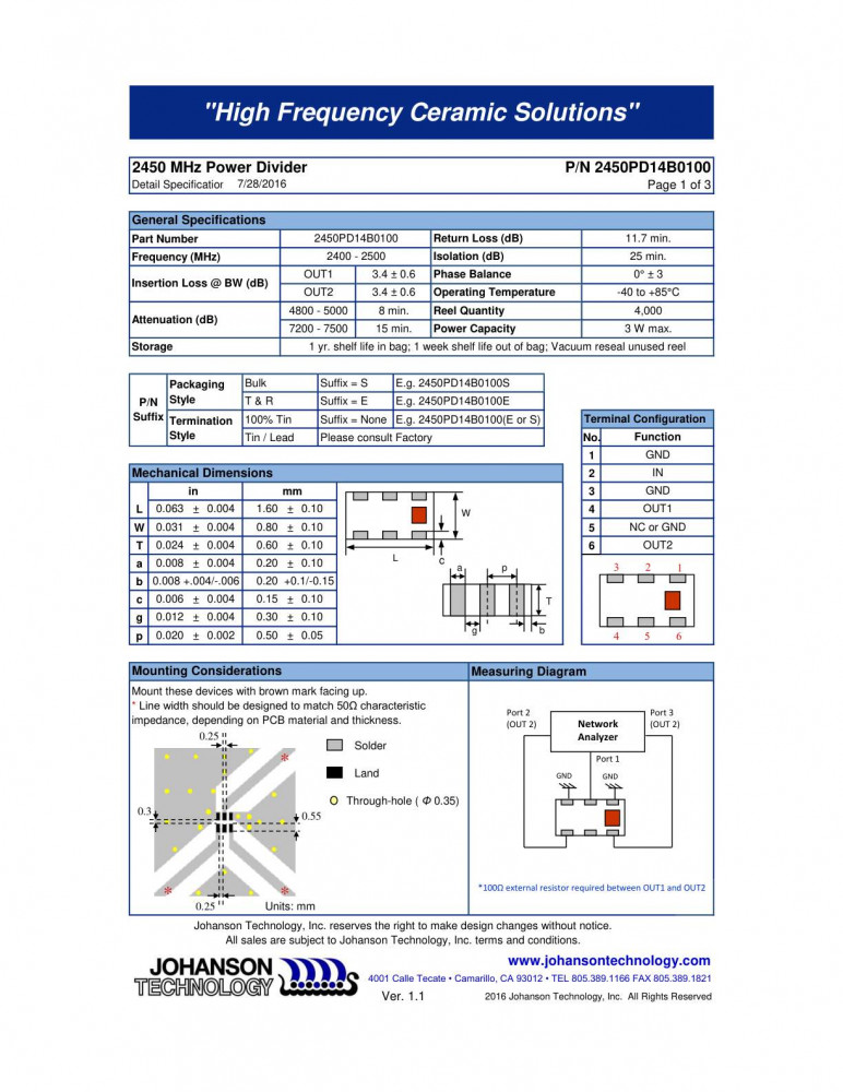 2450PD14B0100 datasheet page 1