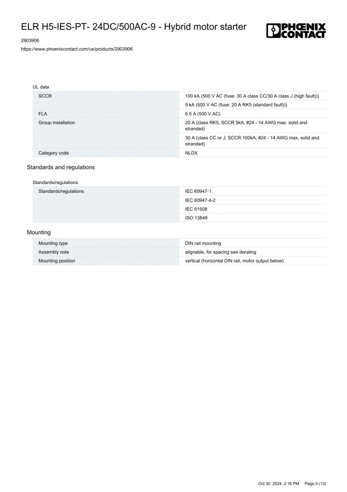Phoenix Contact 2903906 technical document page 5