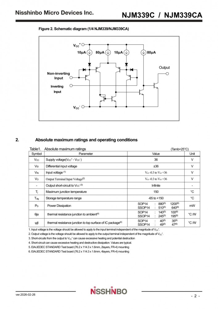 NJM339CA technical document page 2