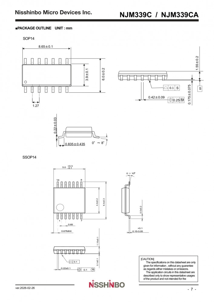 NJM339CA technical document page 7