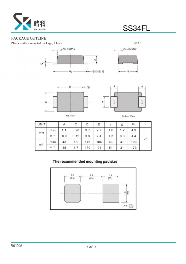 SS34FL datasheet page 3