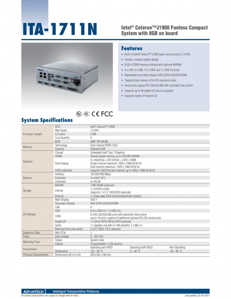 ITA-1711N product document page 1