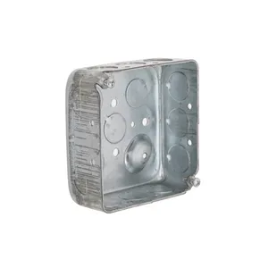 4 in. Square Box, Drawn, 1-1/2 in. Deep with Sixteen 1/2 in. KO's, Raised Ground for sale