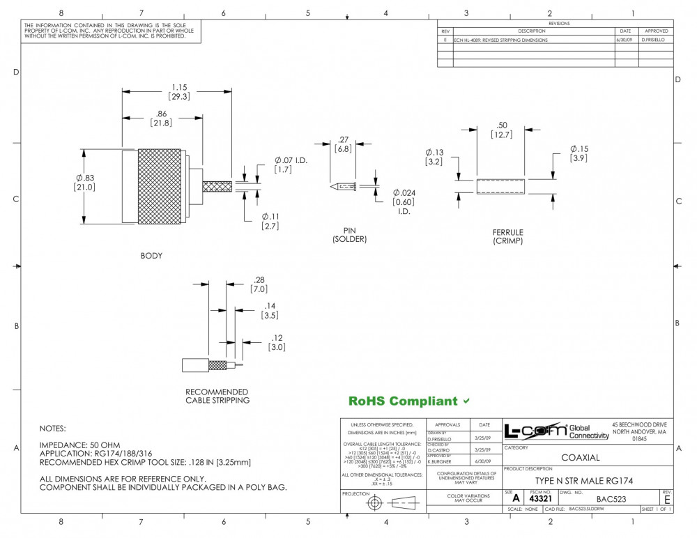 L-com BAC523 technical document page