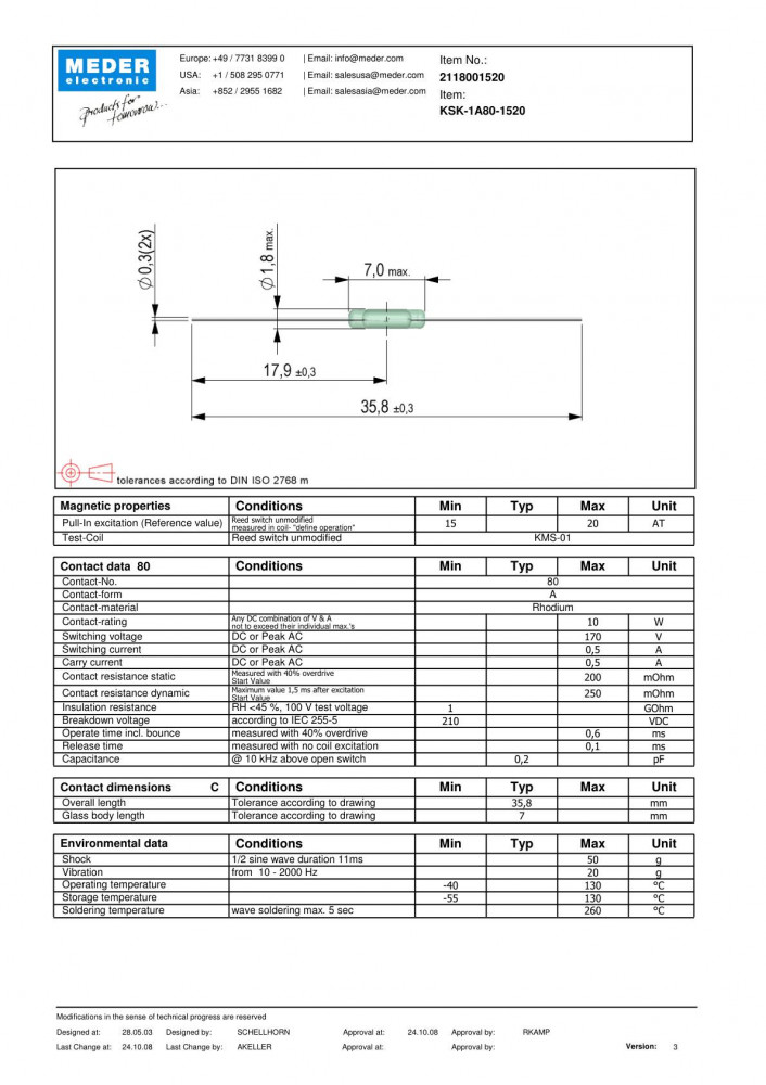 JRH Electronics model 2118001520 product document image