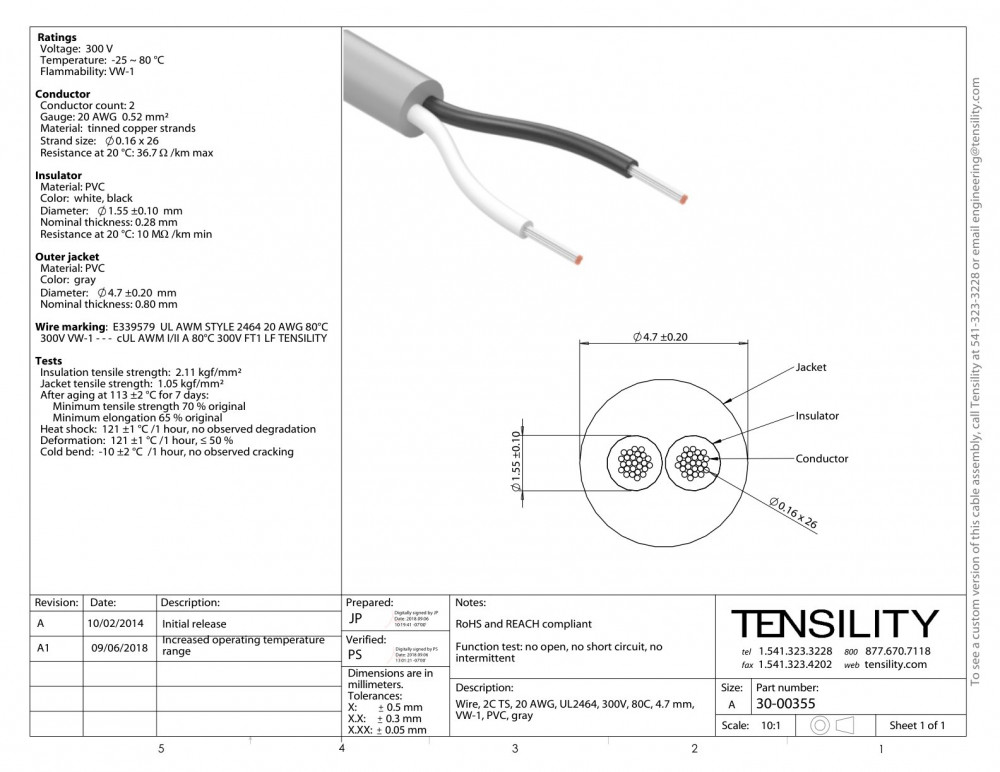 Tensility International 30-00355 product drawing