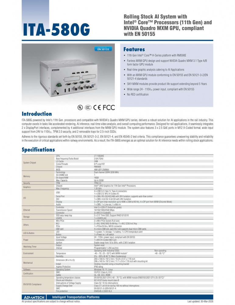 ITA-580G technical document page 1