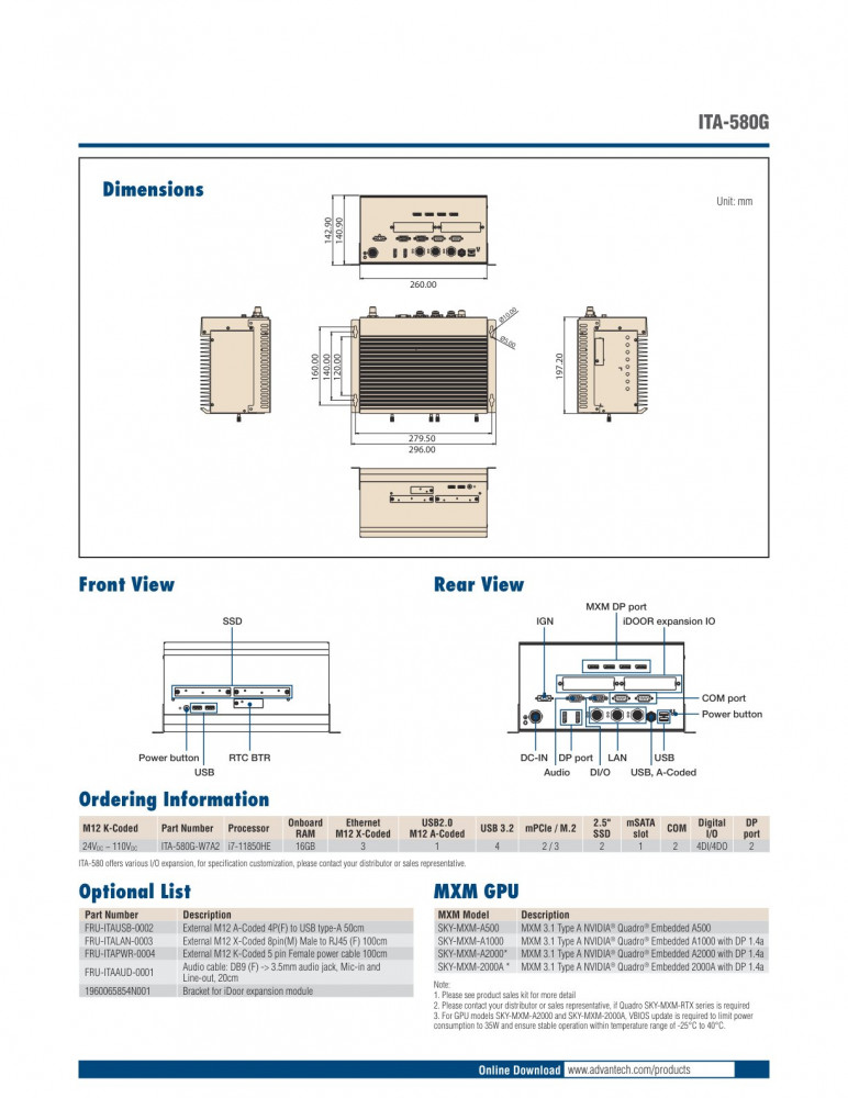 ITA-580G technical document page 2