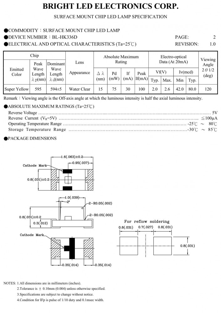 BL-HK336D-TRB technical document page 1