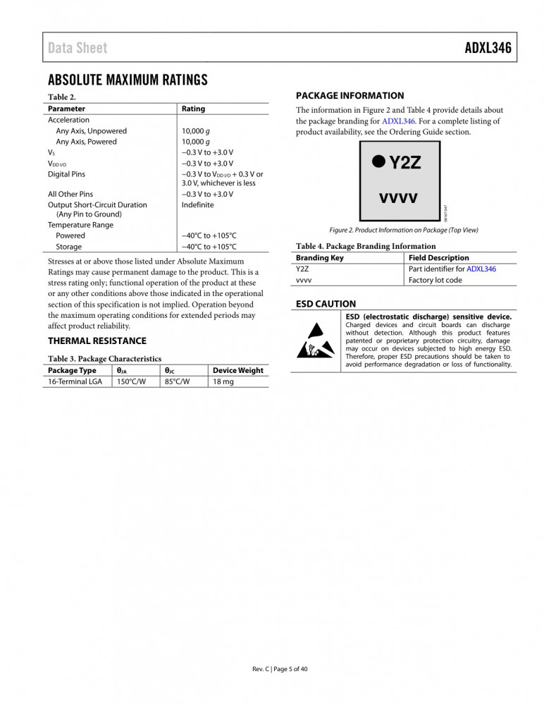 ADXL346 datasheet page 5