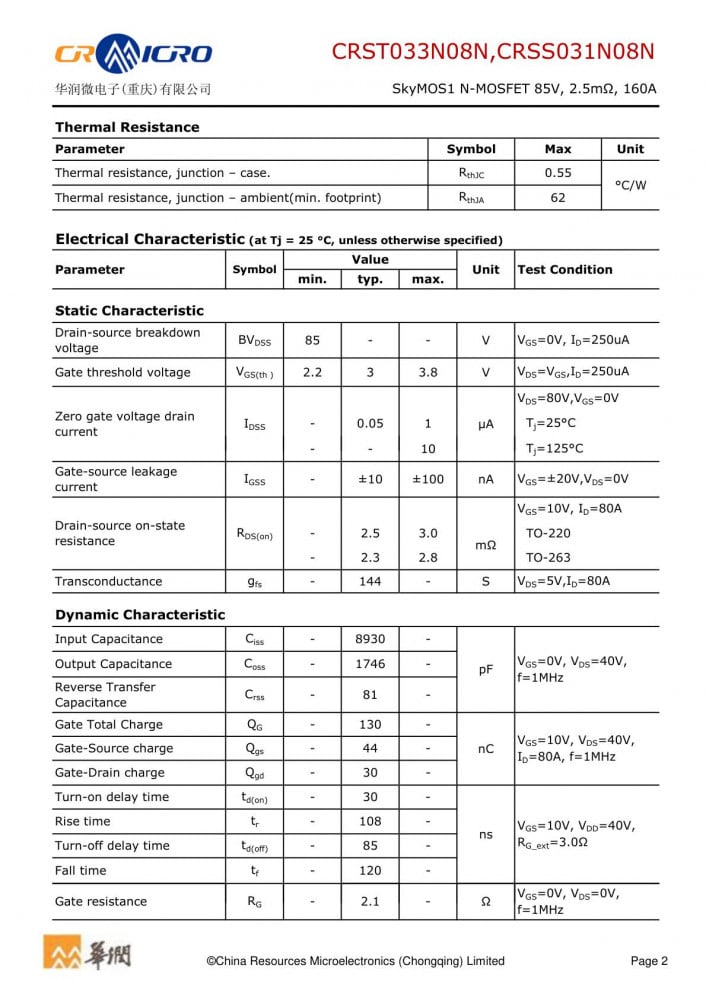 CRSS031N08N datasheet page 2