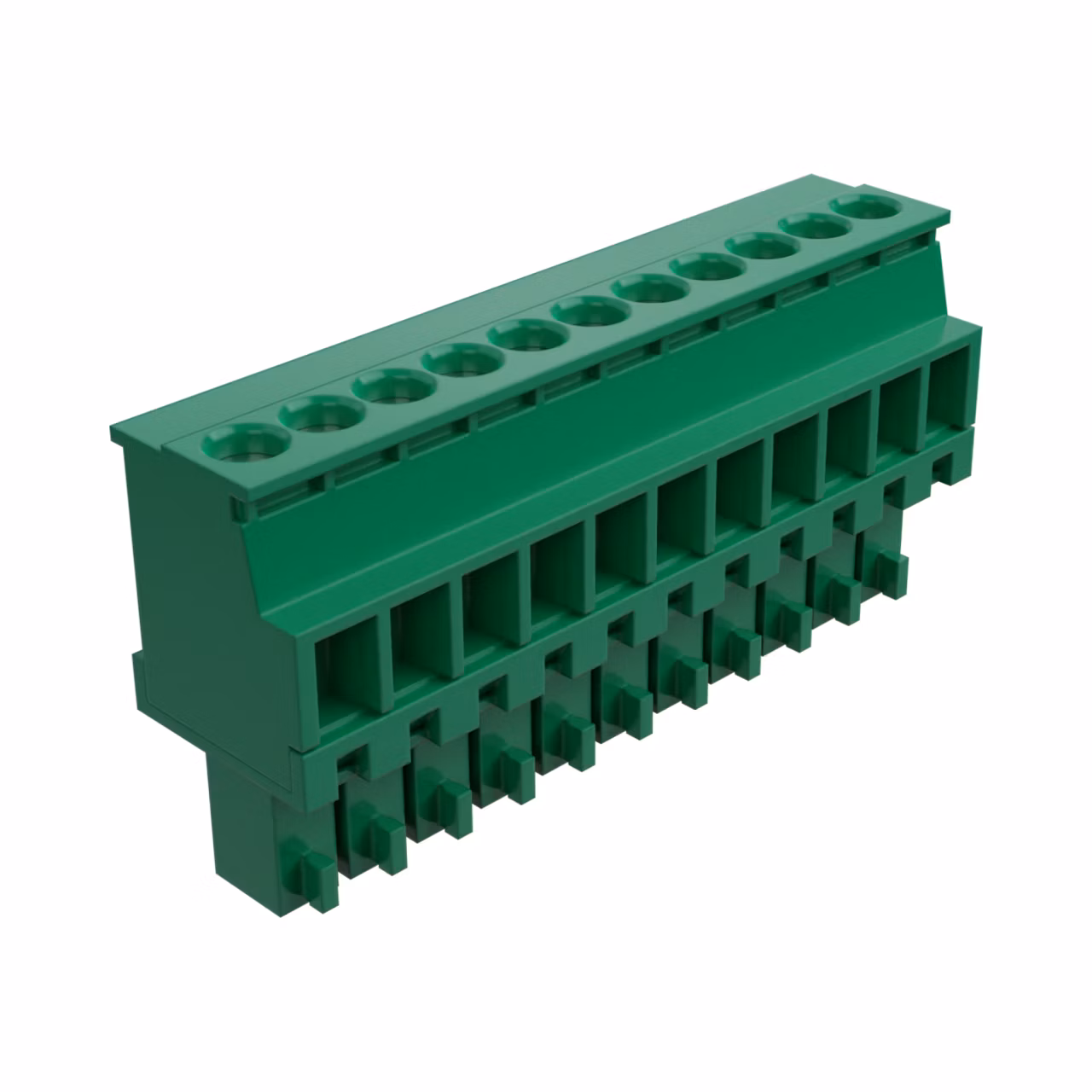 3.50mm Pitch Eurostyle Vertical Plug, with Standard Imprinting, Front Wire Entry, Green Housing, 11 Circuits for sale