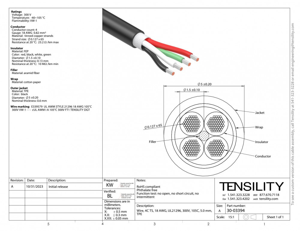 Tensility International 30-03394 product drawing