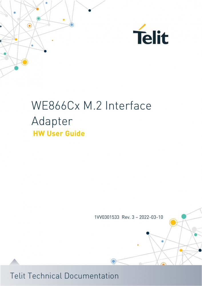 Telit WE866Cx M.2 adapter document page 1