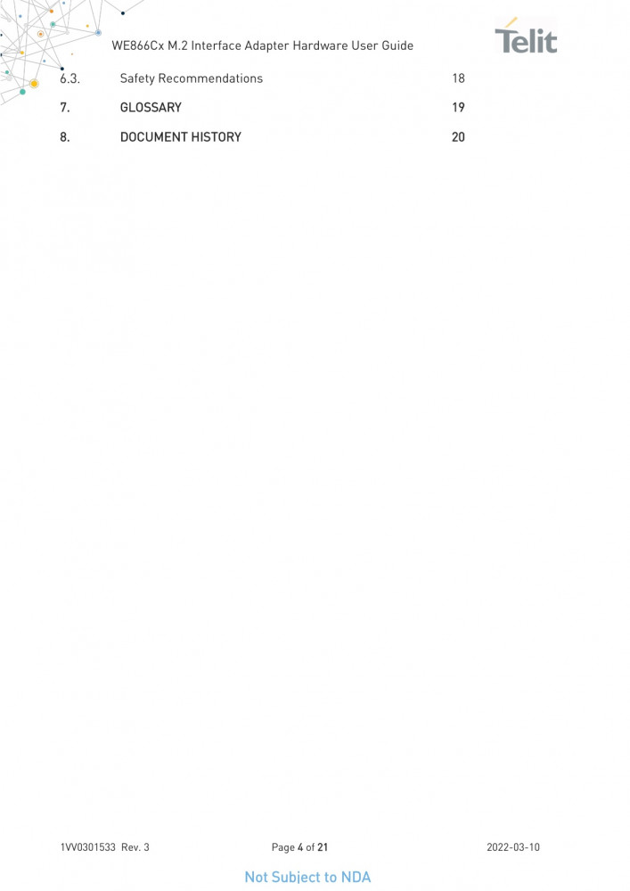 Telit WE866Cx M.2 adapter document page 4