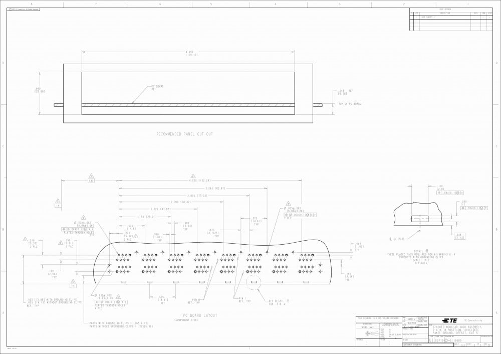 TE Connectivity 6116689-1 controlled drawing sheet 2