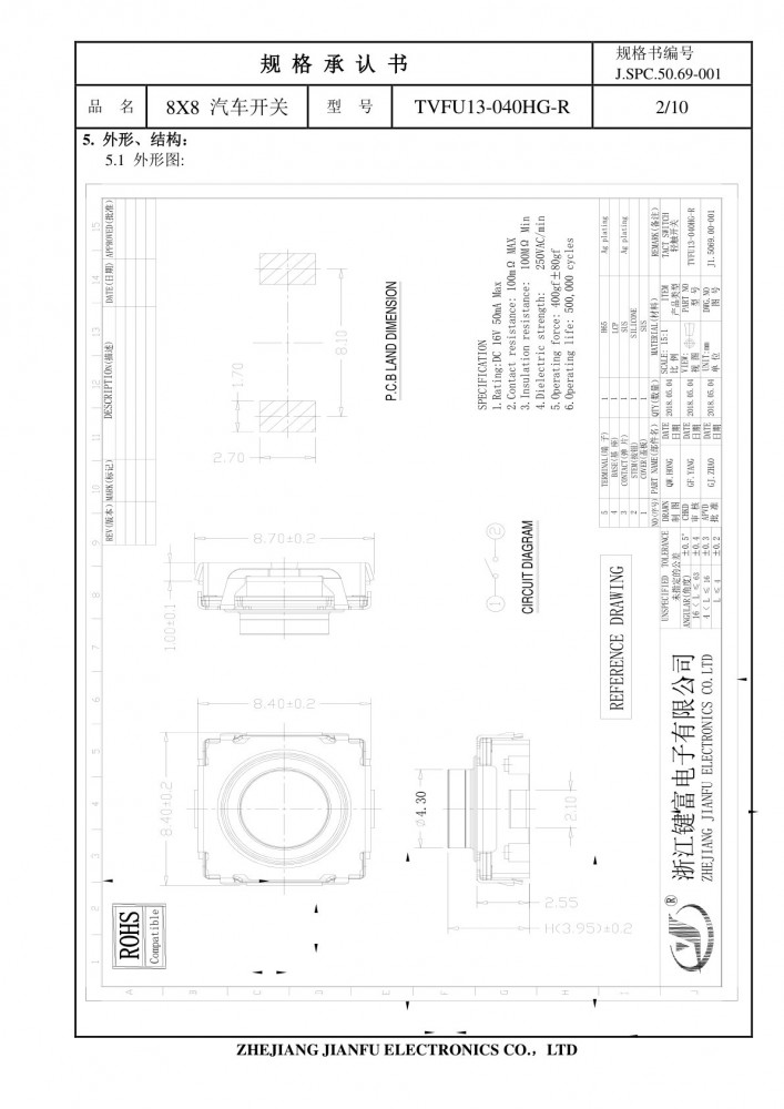 TVFU13-040HG-R specification page 3