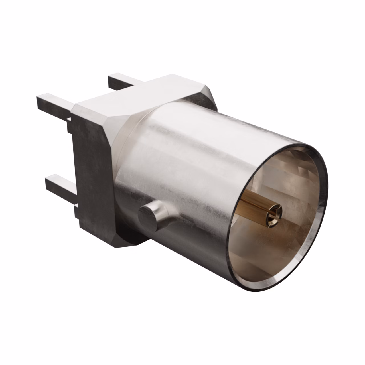 Mini-BNC Jack, Straight, PCB Receptacle, Brass Body, Nickel (Ni) Plated, 75 Ohms for sale