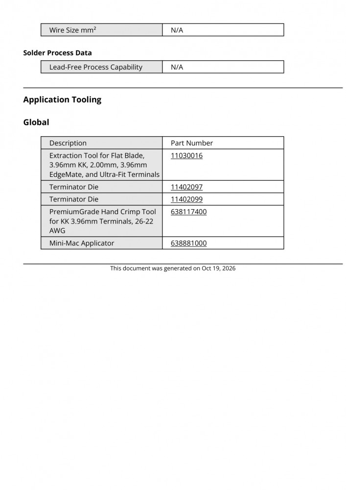 Molex connector product specification page 3
