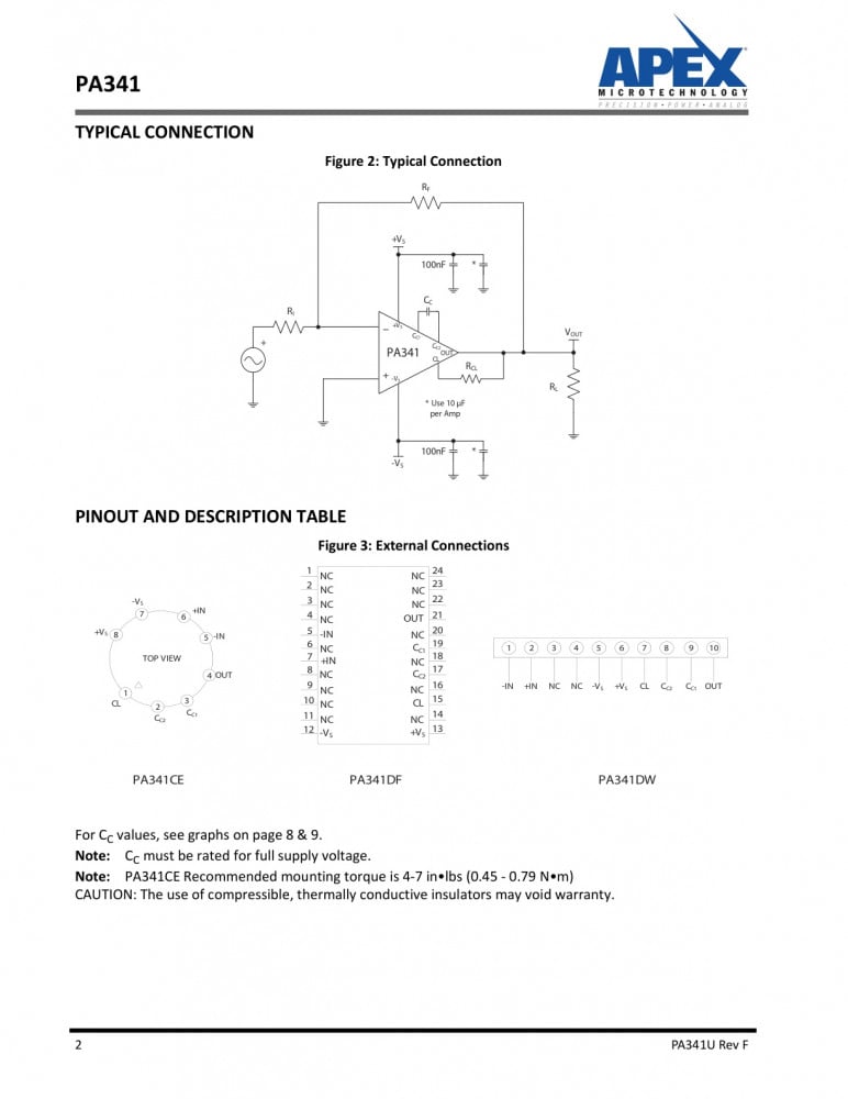 PA341CE datasheet page 2