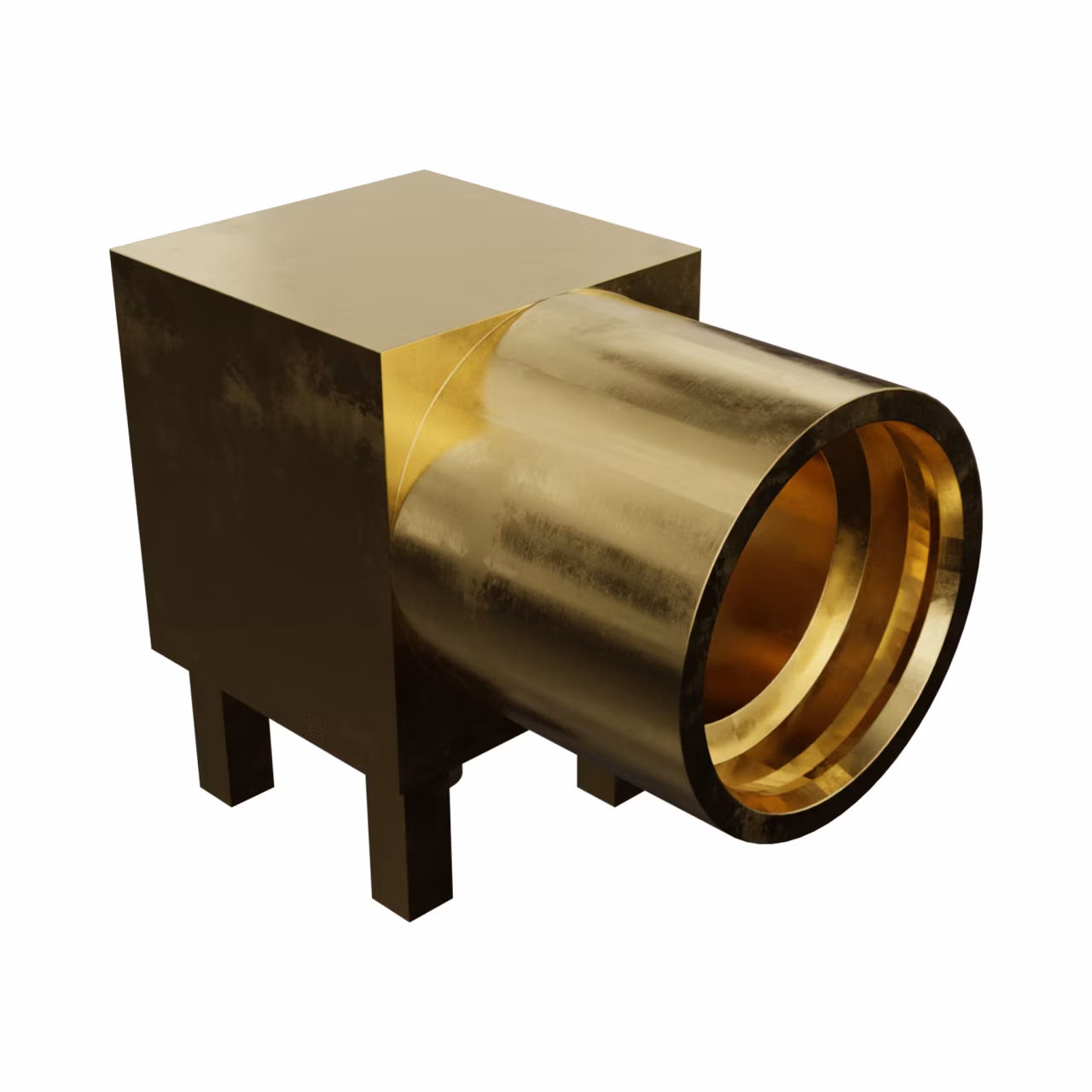 MMCX Jack, Right-Angle, PCB Receptacle, Through Hole, Brass Body, Gold (Au) Plated, 1.50mm Leg Length, Tape and Reel, 50 Ohms for sale