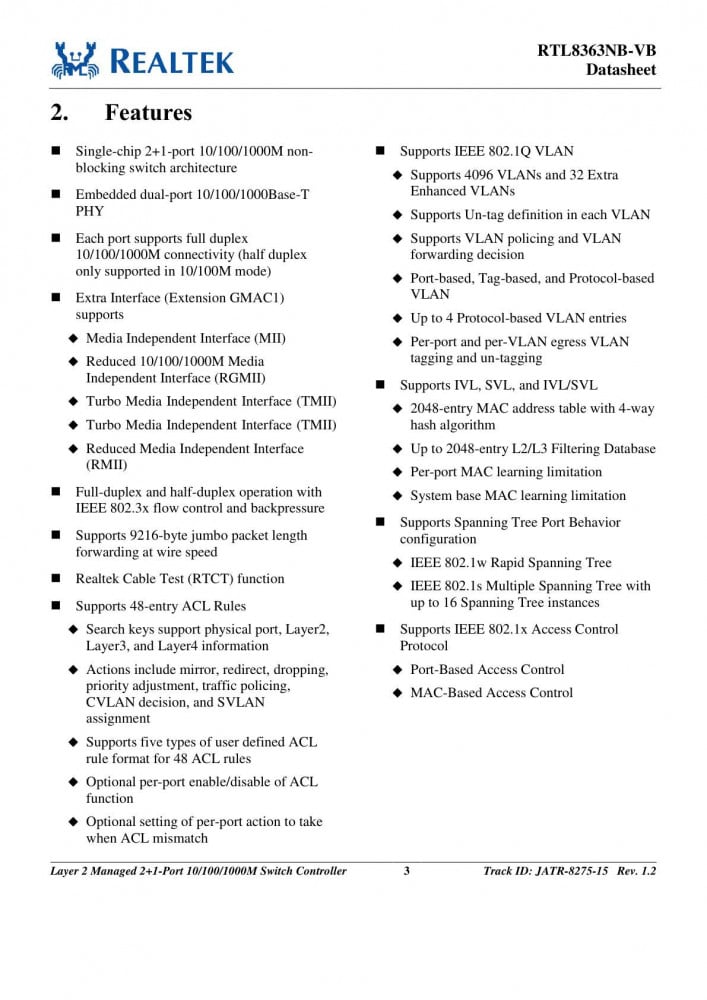 RTL8363NB-VB-CG datasheet page 10