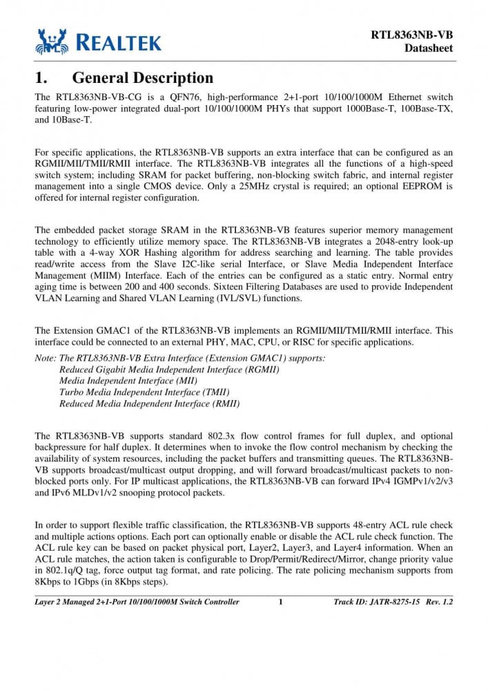 RTL8363NB-VB-CG datasheet page 8