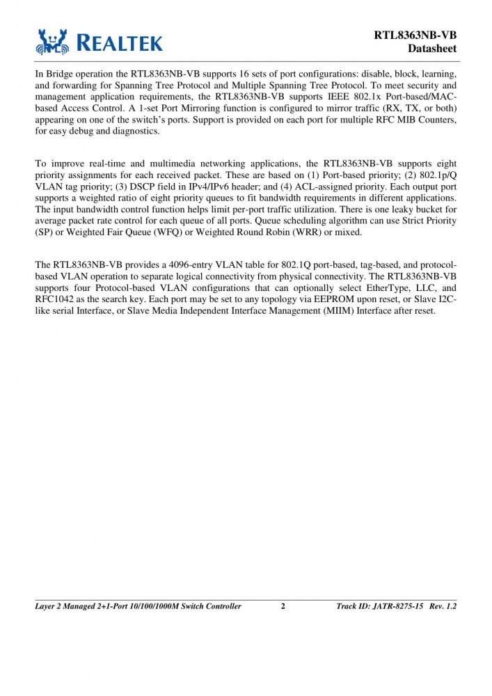 RTL8363NB-VB-CG datasheet page 9