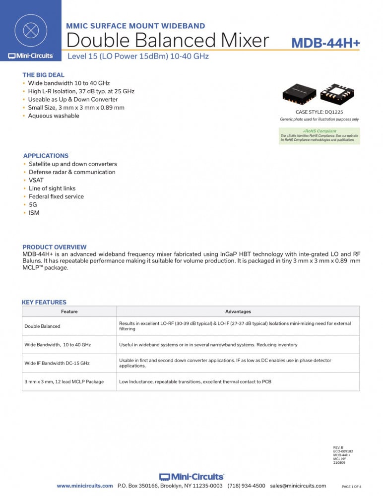 MDB-44H+ datasheet page 1