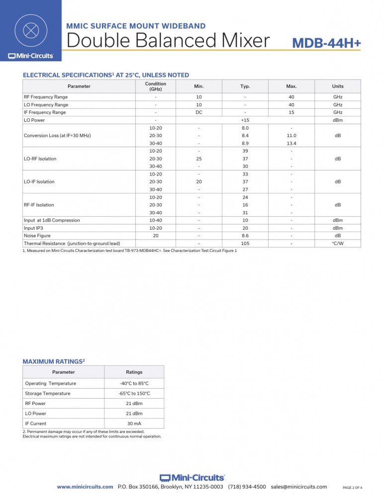MDB-44H+ datasheet page 2