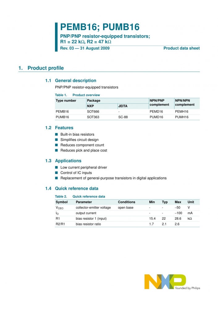 PUMB16 datasheet page 2
