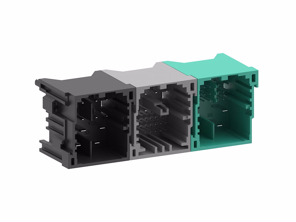 stAK50h 4 Bay Right-Angle Hybrid Header, 84 Circuits, Bay 1: 12 Circuits/Key 1/Black; Bay 2: 28 Circuits/Key 2/Green; Bay 3: 32 Circuits/Key 1/Black; Bay 4: 12 Circuits/Key 2/Green; Tube